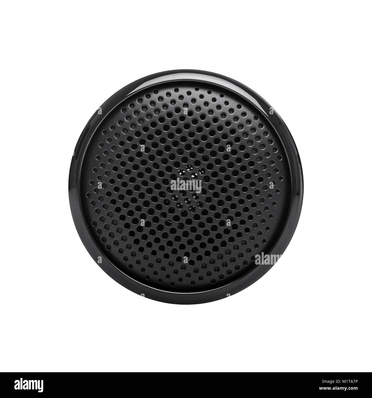 Round sound speaker isolated on white background Stock Photo - Alamy