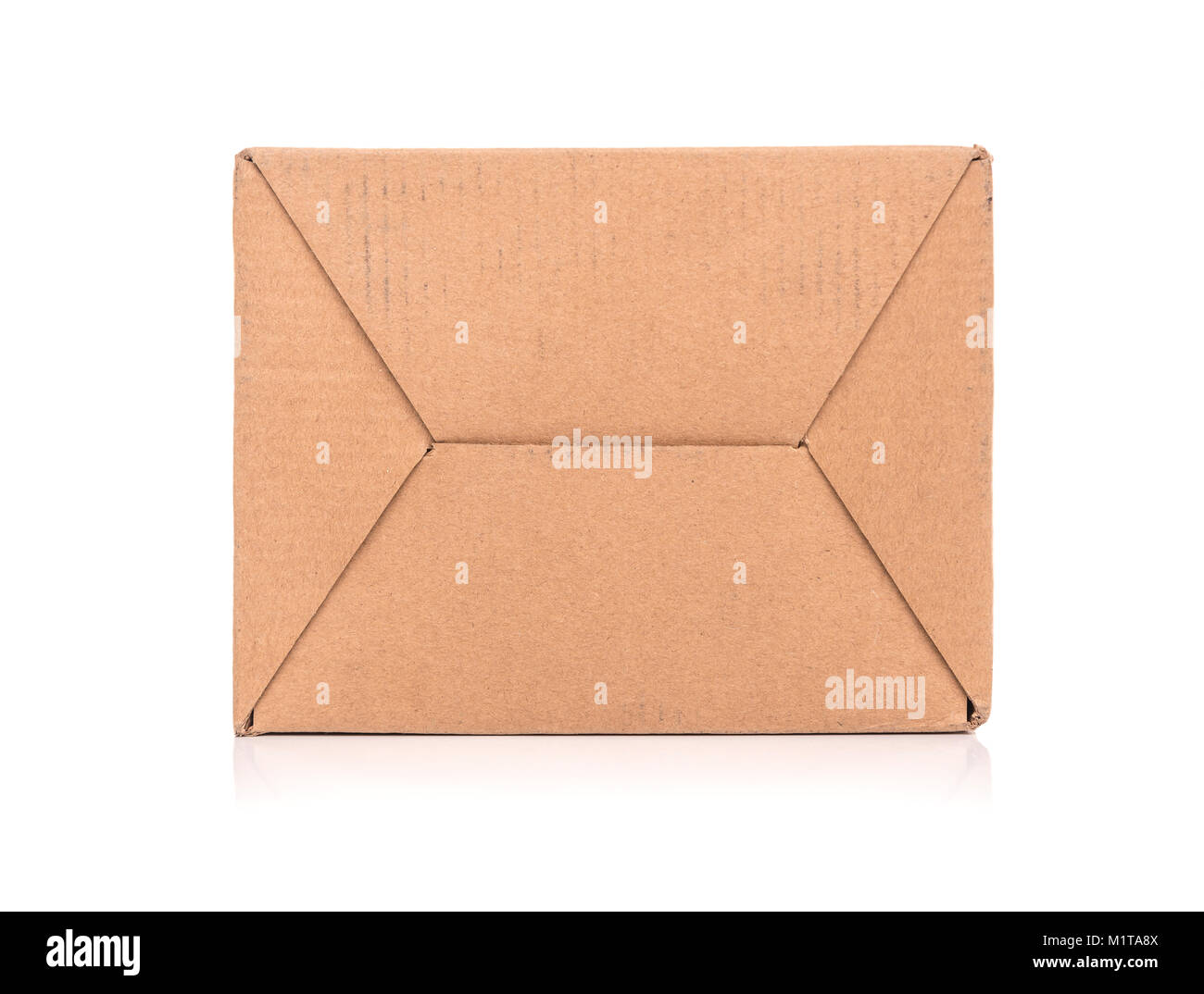 Postage cardboard box isolated on white background Stock Photo - Alamy