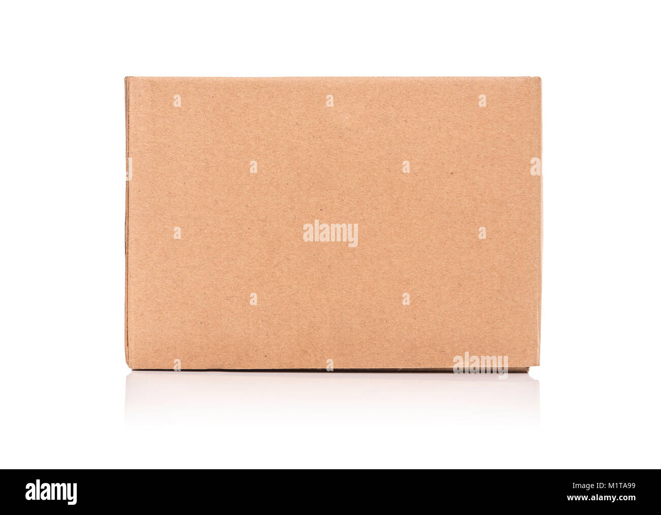 Postage cardboard box isolated on white background Stock Photo - Alamy