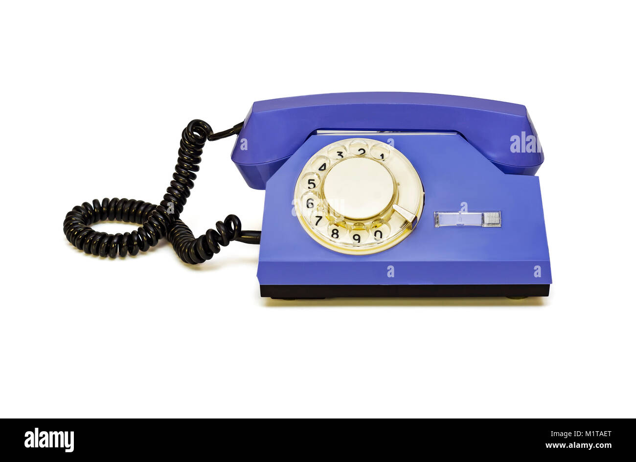 Retro telephone with a round dialer on a white background Stock Photo ...