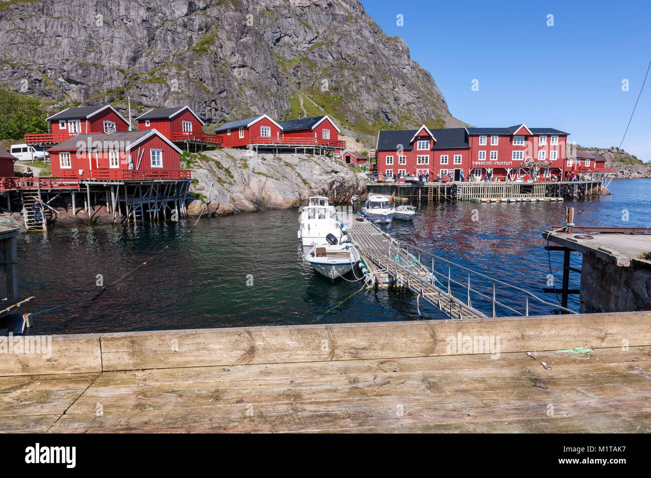 Å, a small fishing village specializing in stockfish, with red wooden ...
