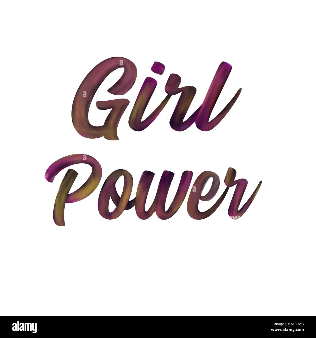 Girl power calligraphy isolated on white background Stock Photo - Alamy