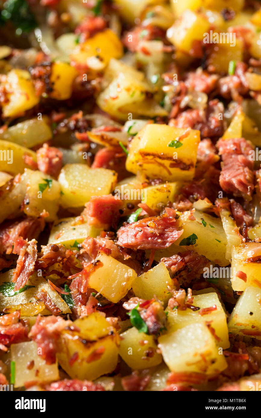Savory Homemade Corned Beef Hash in a Pan Stock Photo - Alamy