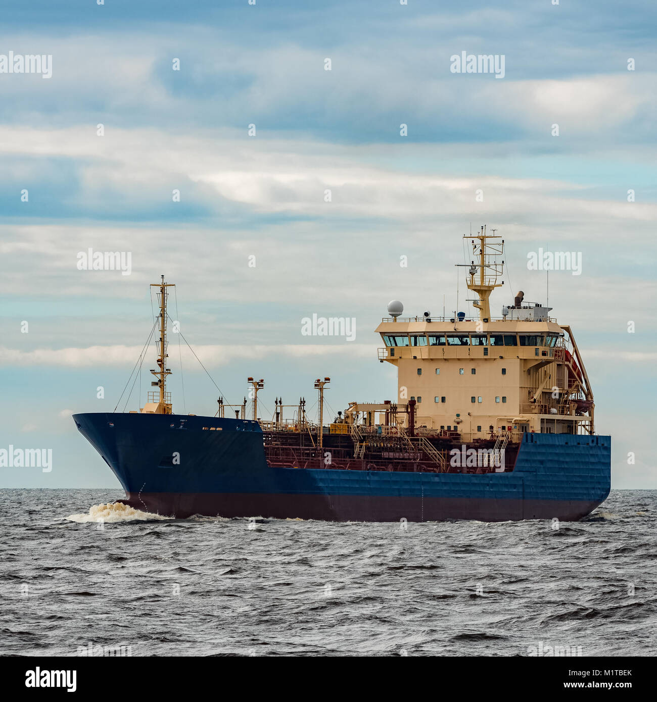 Blue tanker. Toxic substances and petroleum products transfer Stock ...