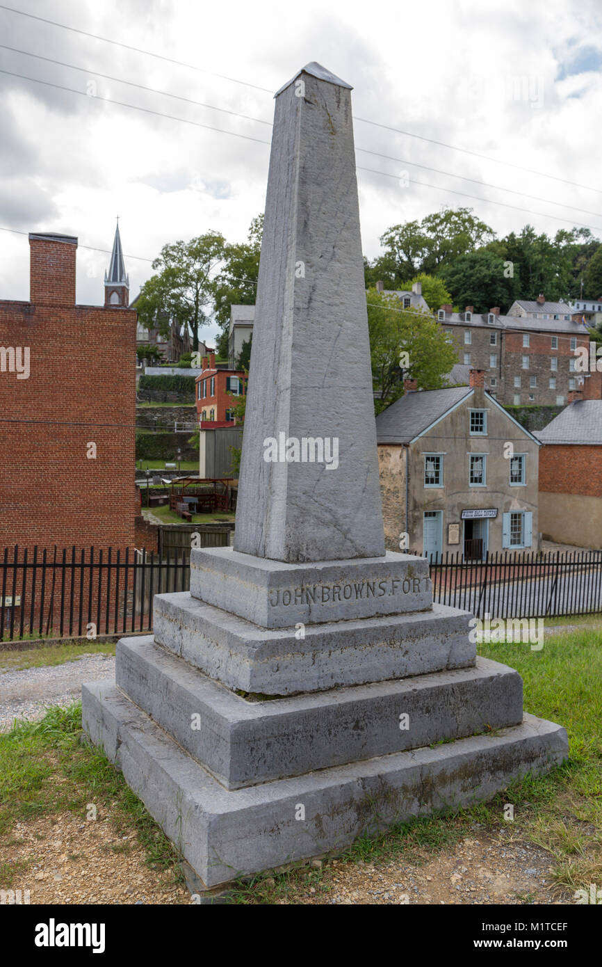 The John Brown's Fort marker in Harper's Ferry National Historic Park ...