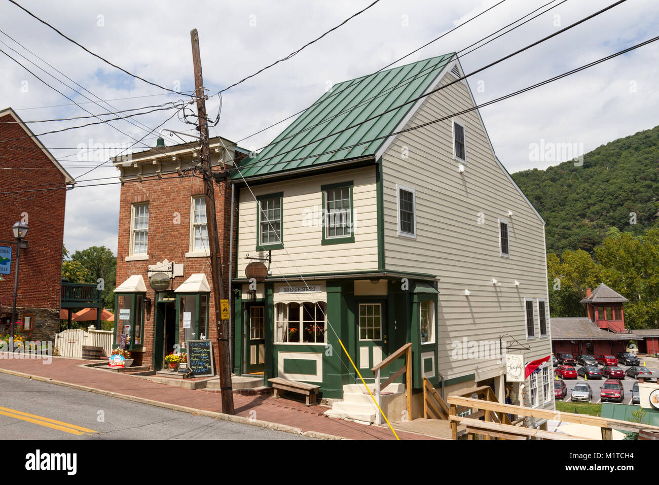 View of buildings on High St, Harper's Ferry National Historic Park ...