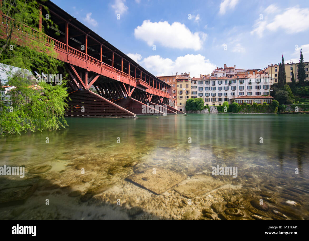 The Old Bridge also called the Bassano Bridge or Bridge of the Alpini ...