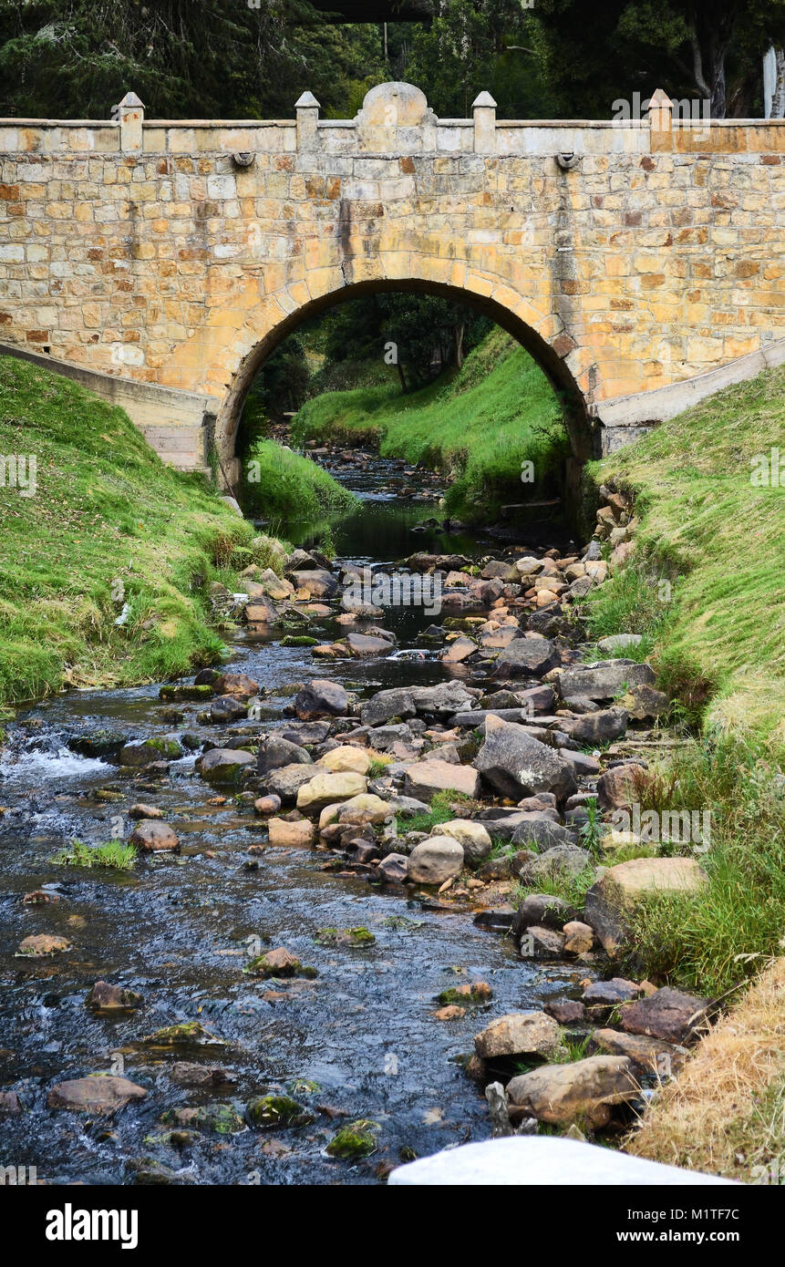 BOYACA, COLOMBIA - JANUARY 23, 2014: A view of the Boyaca Bridge in the ...