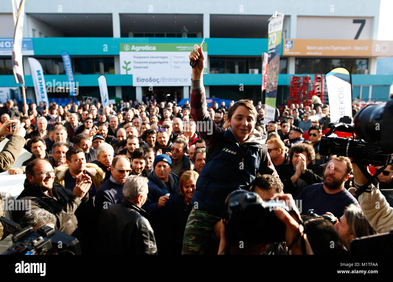 Thessaloniki, Greece. 01st Feb, 2018. Greek farmers in their rally and ...