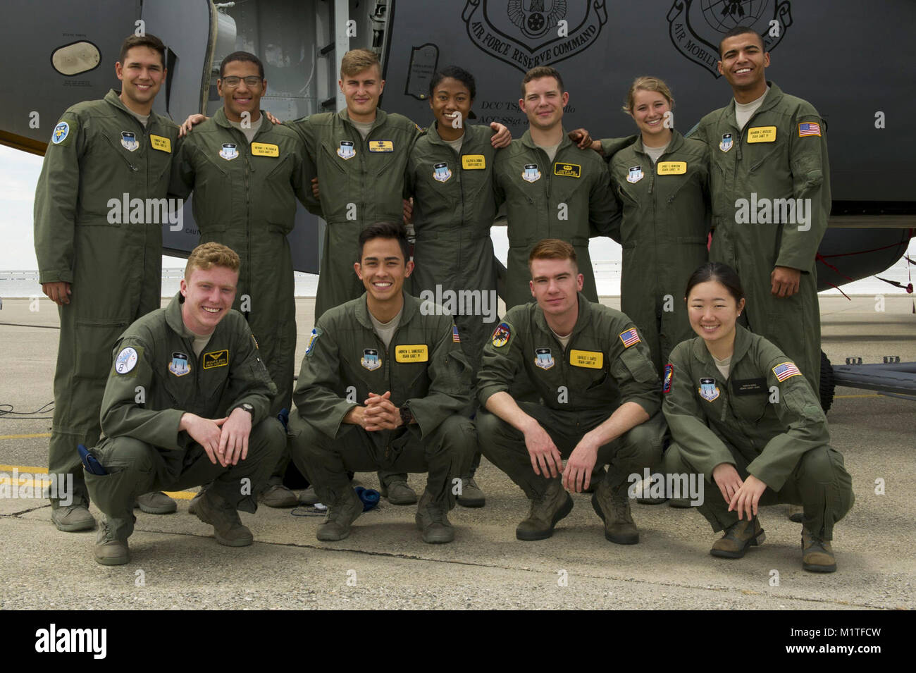 Eleven United States Air Force Academy cadets pose for a Stock Photo ...