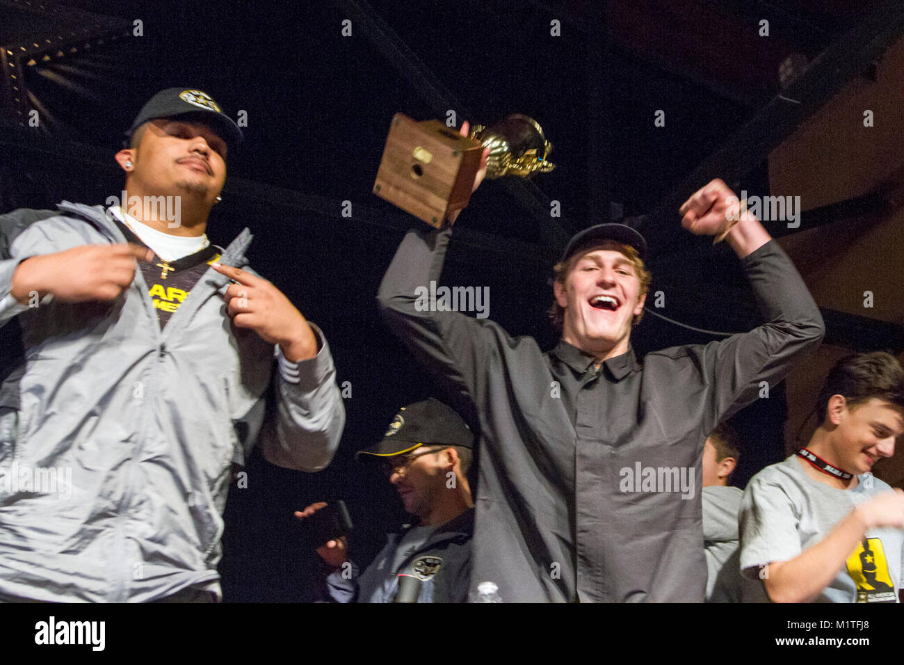 Two members of the U.S. Army All-American Football team celebrate the ...