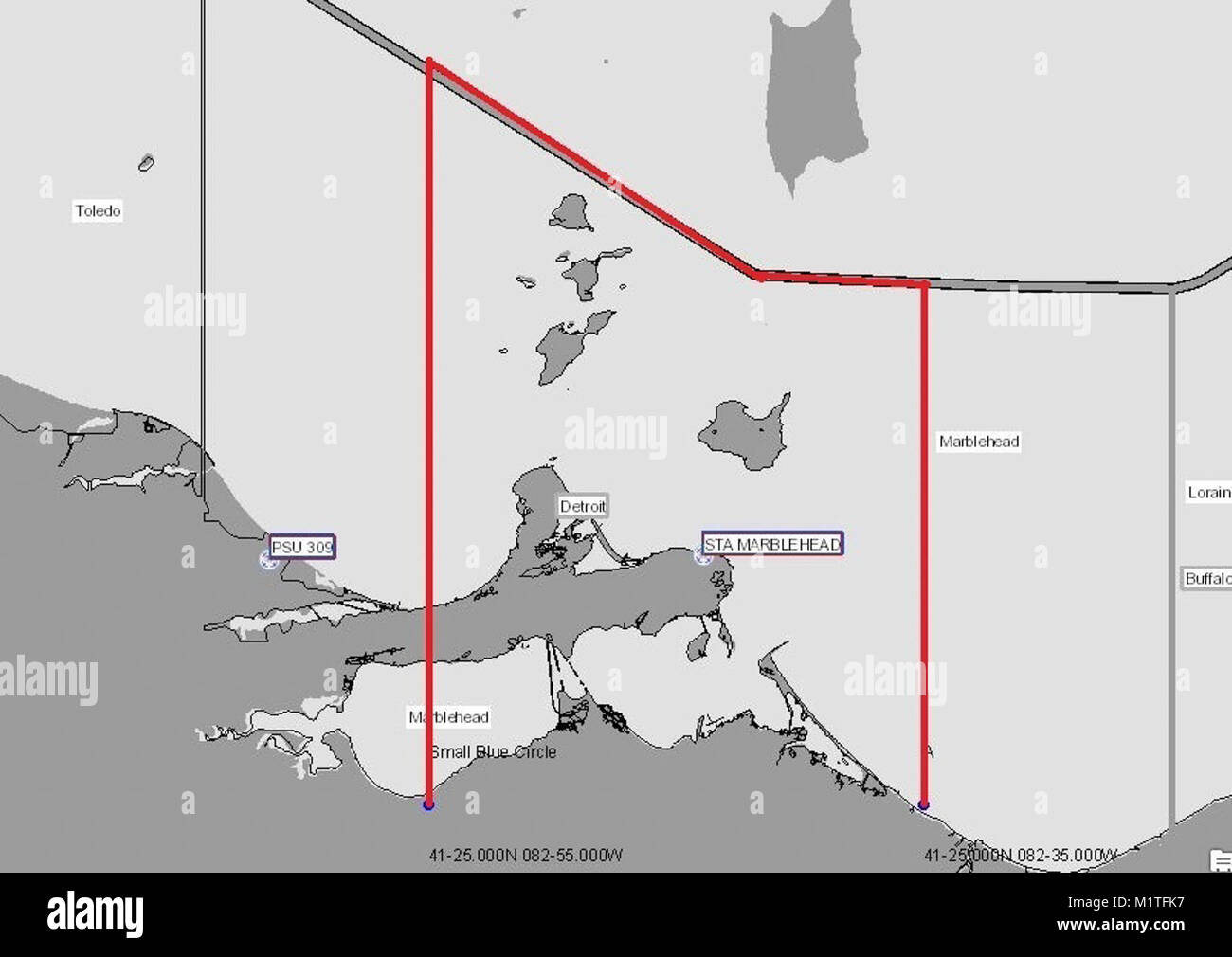 The safety zones in the regulated navigation areas of the Lake Erie ...