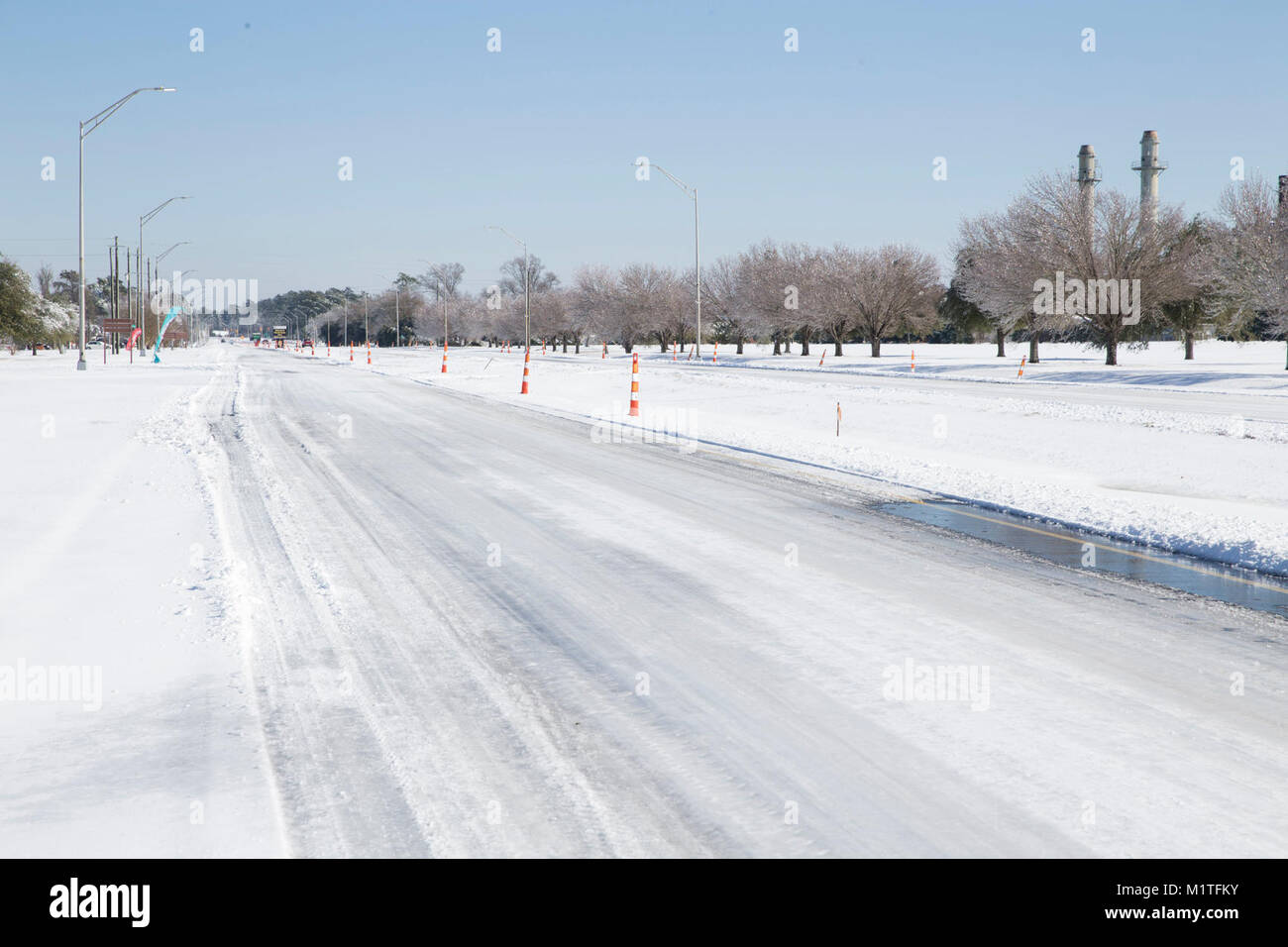 A rare winter storm covered base and the surrounding community with ice ...