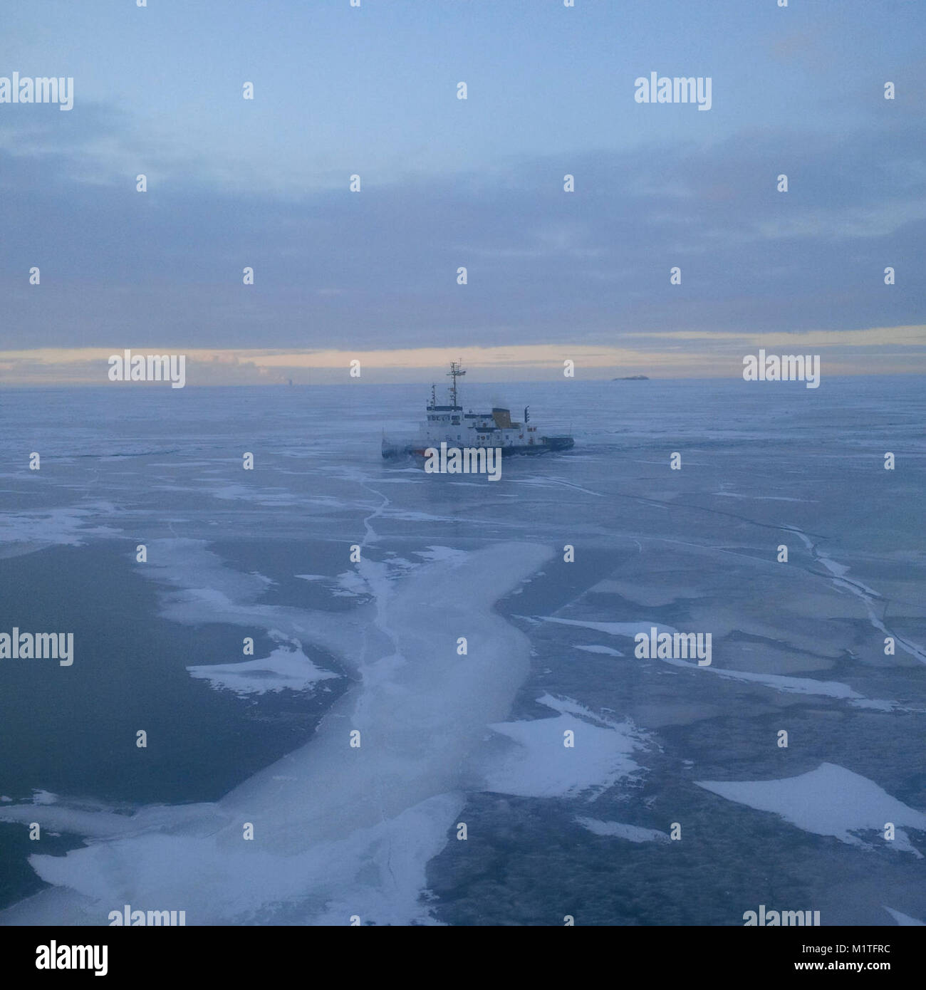 A view of the U.S. Coast Guard Cutter Neah Bay on western Lake Erie as ...