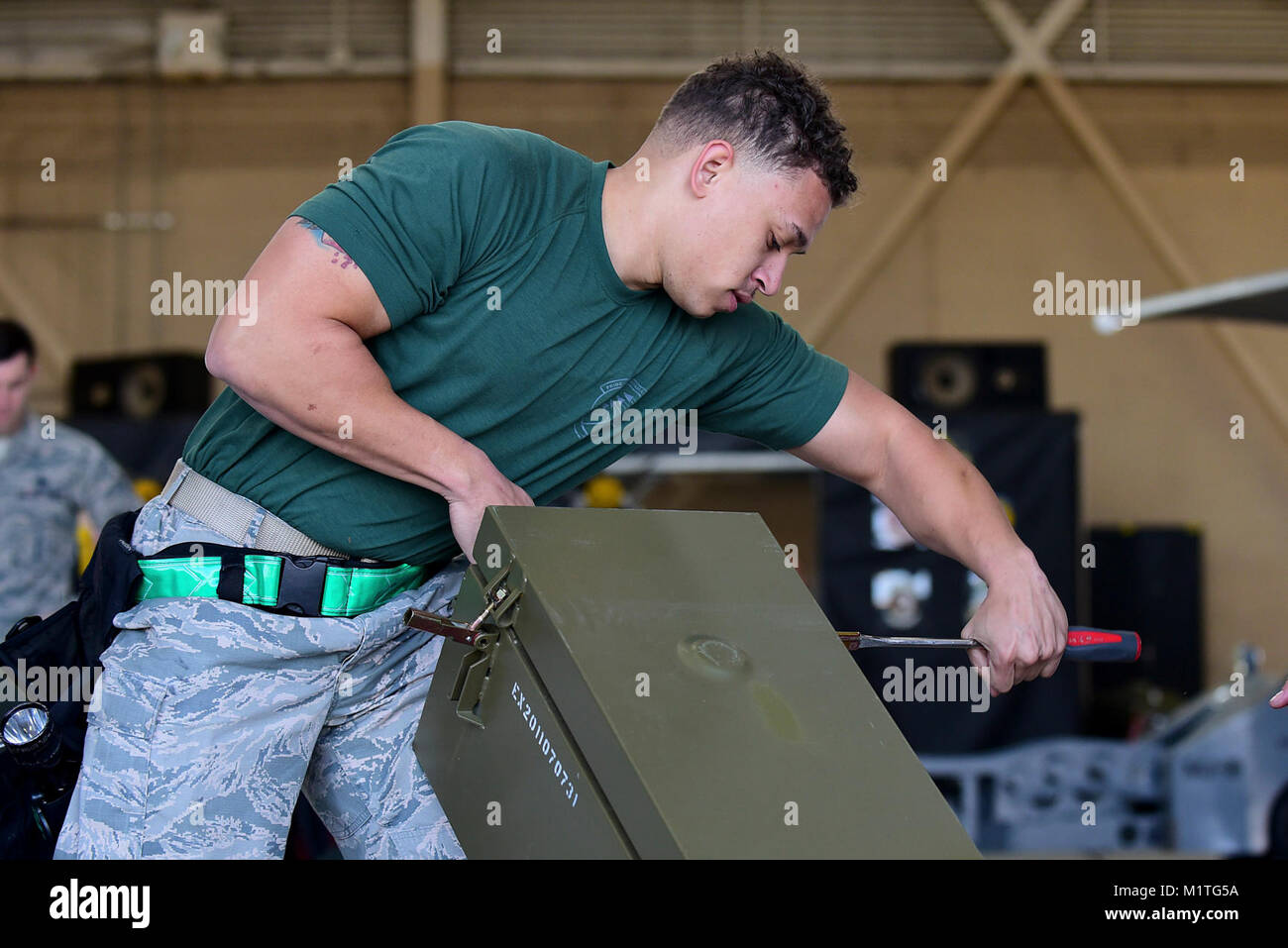Staff Sgt. Brandon Elmore, 335th Aircraft Maintenance Unit weapons load ...