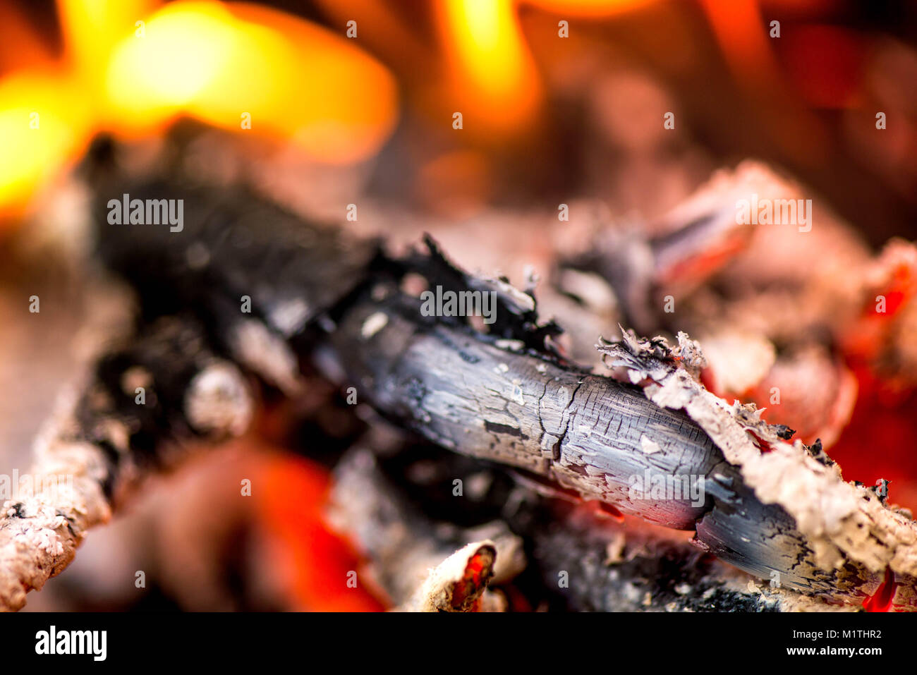 Ignite the fire. Warming up the cold winter nights. A macro shot of ...