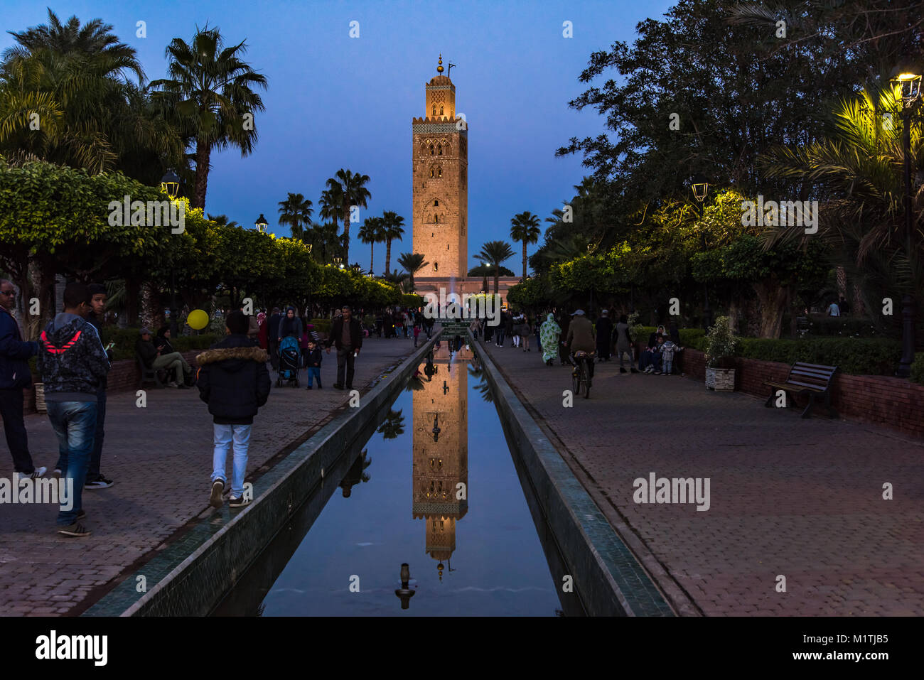 Marrakech,Morocco - January 24th 2018: Moroccan people walking in ...