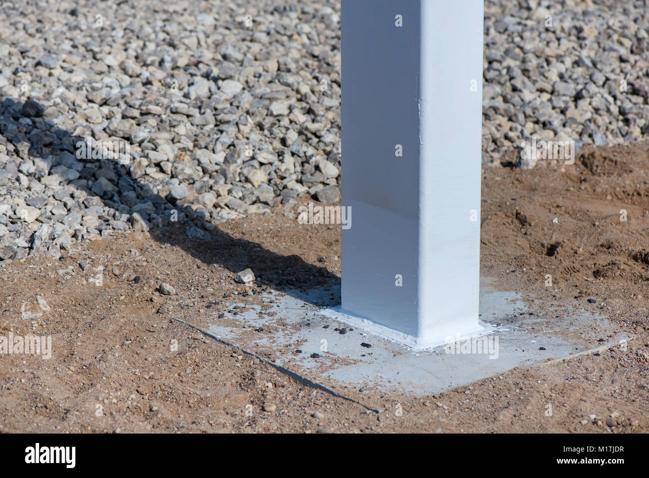 Industrial construction site of new shopping mall in a city. Reinforced ...