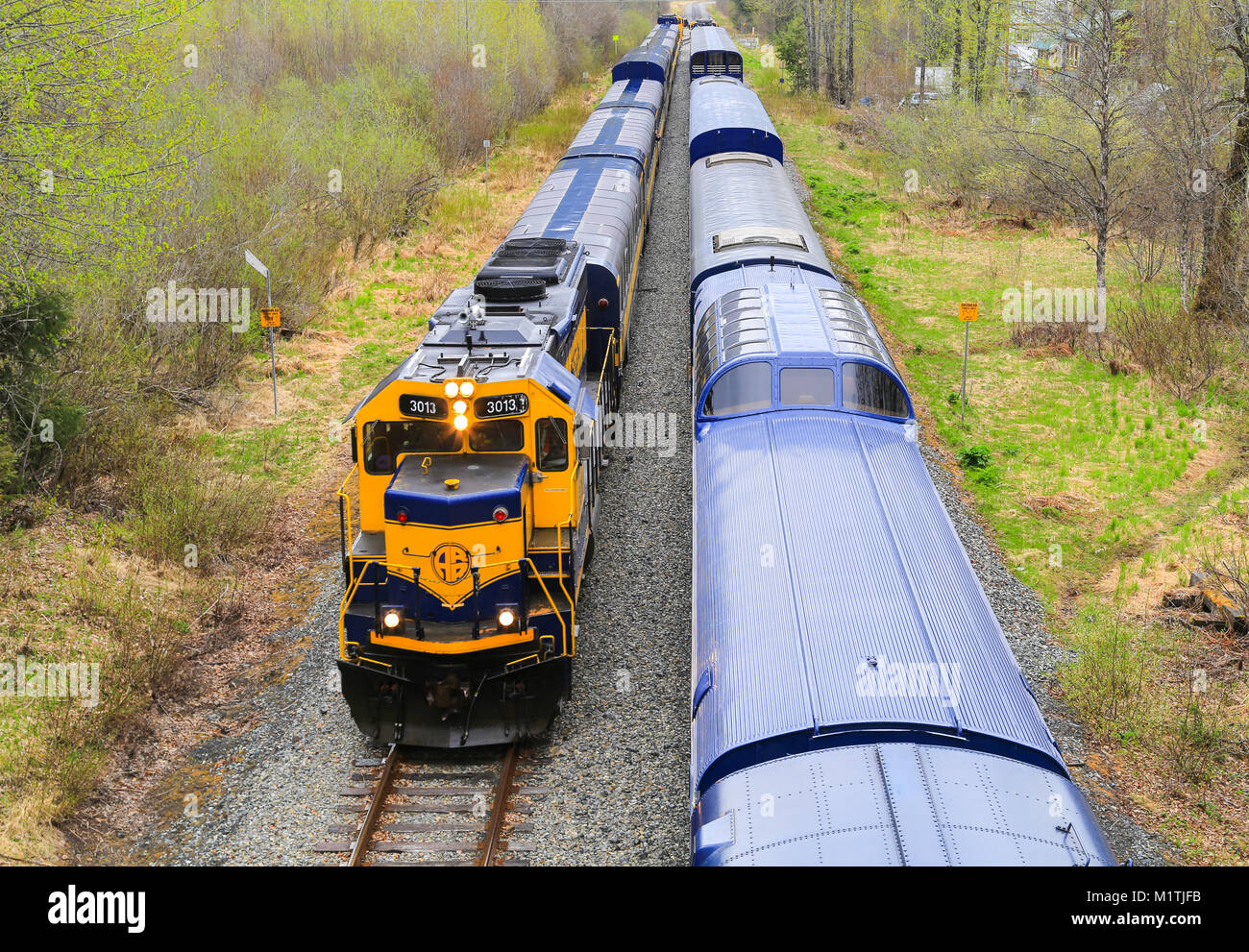 Two trains passing each other hi-res stock photography and images - Alamy