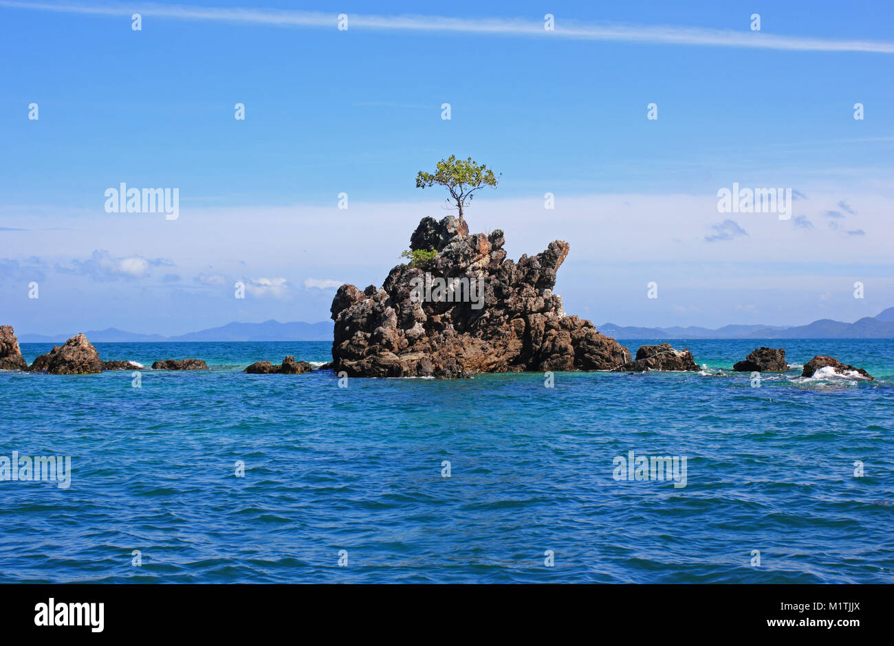 Alone Island in Pacific Stock Photo - Alamy