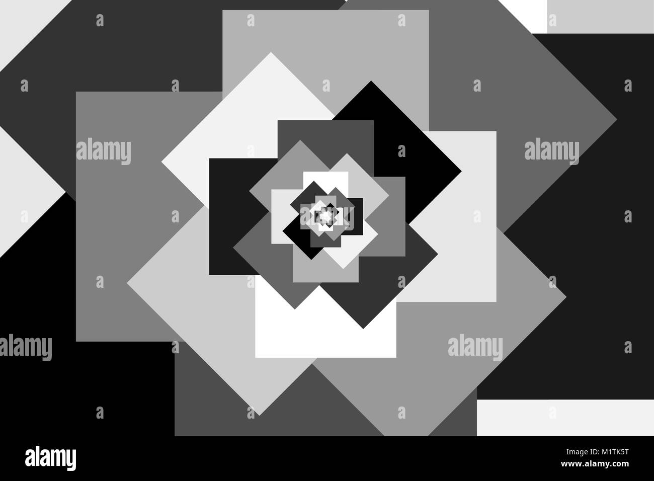 Spiral of rotating squares - gray background, Spiral from squares ...
