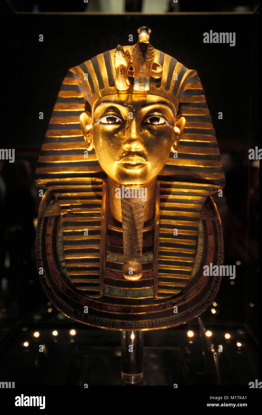 Egypt, Cairo. Egyptian museum. The golden funerary mask, death mask of ...
