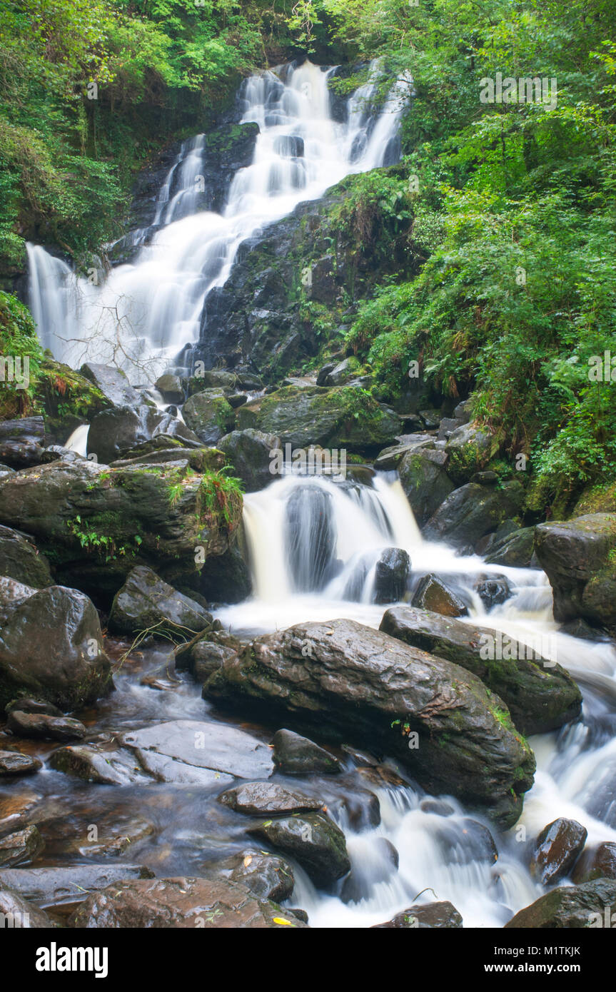 Torc Waterfall set with Killarney National Park on the Ring of Kerry ...