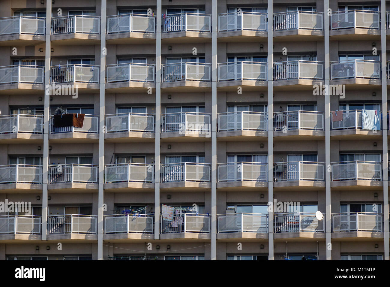 Tokyo, Japan - Jan 4, 2016. Beautiful facade of the new high-rise ...