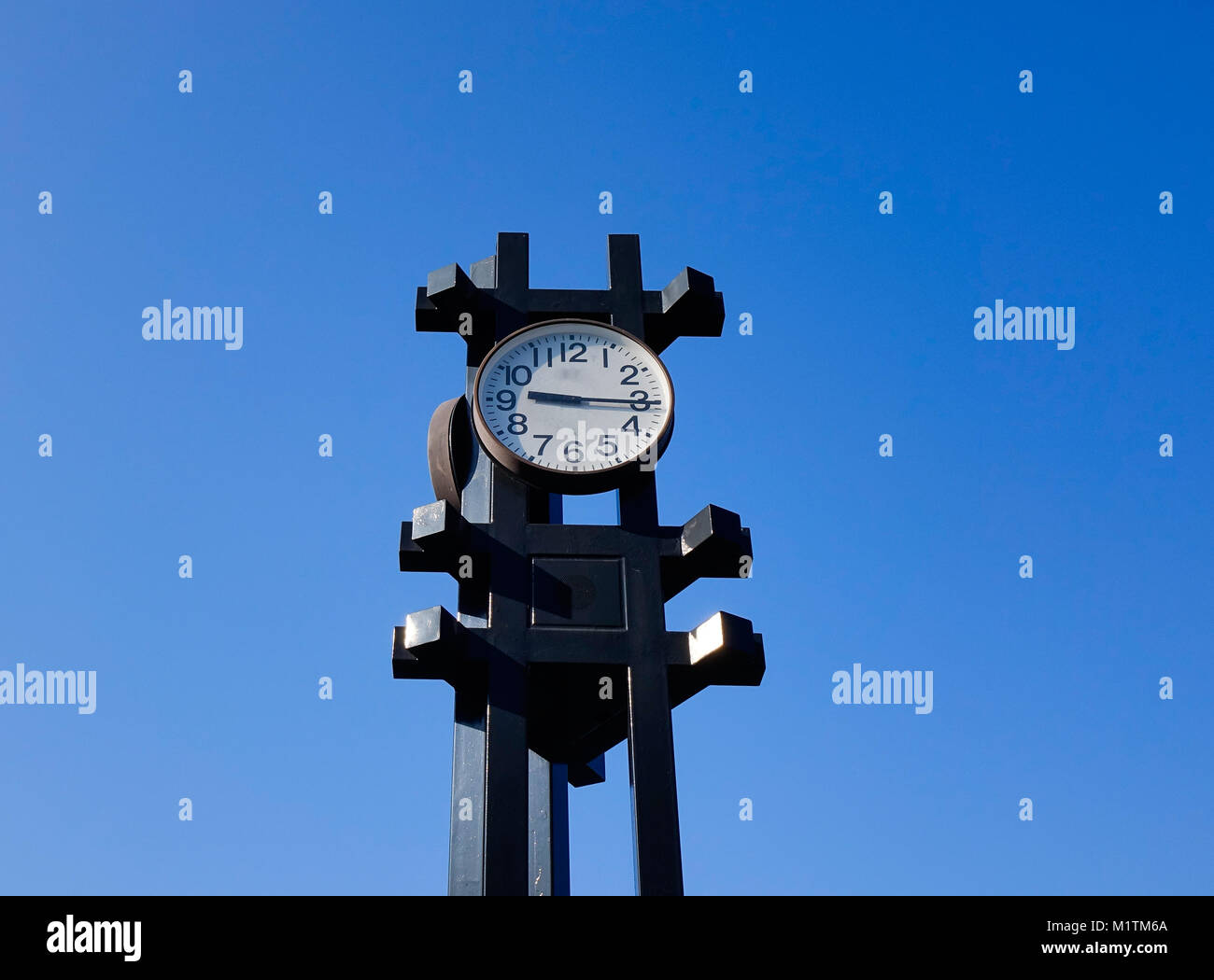 Clock tower under blue sky at square of Odaiba District in Tokyo, Japan ...