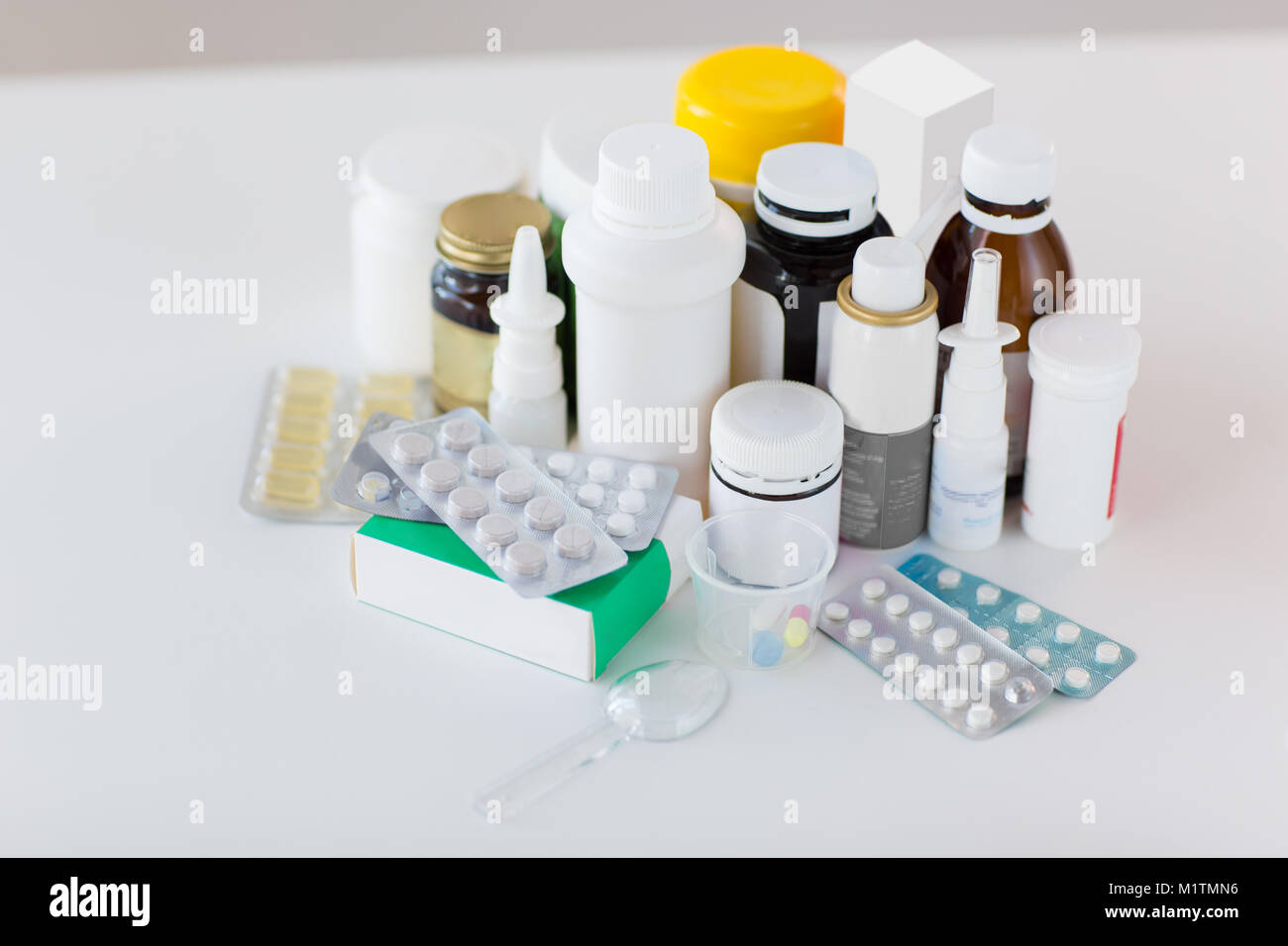 packs of different pills and medicine Stock Photo - Alamy