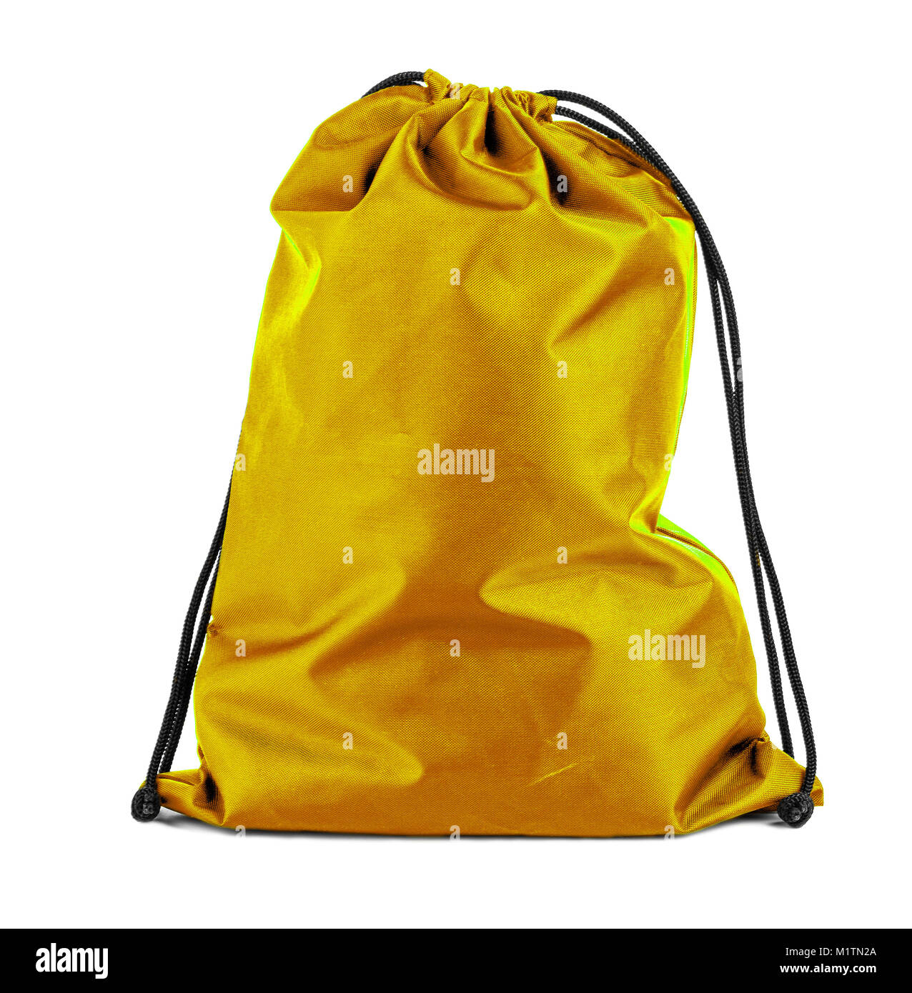 Drawstring pack template classic gold isolated on white Stock Photo - Alamy