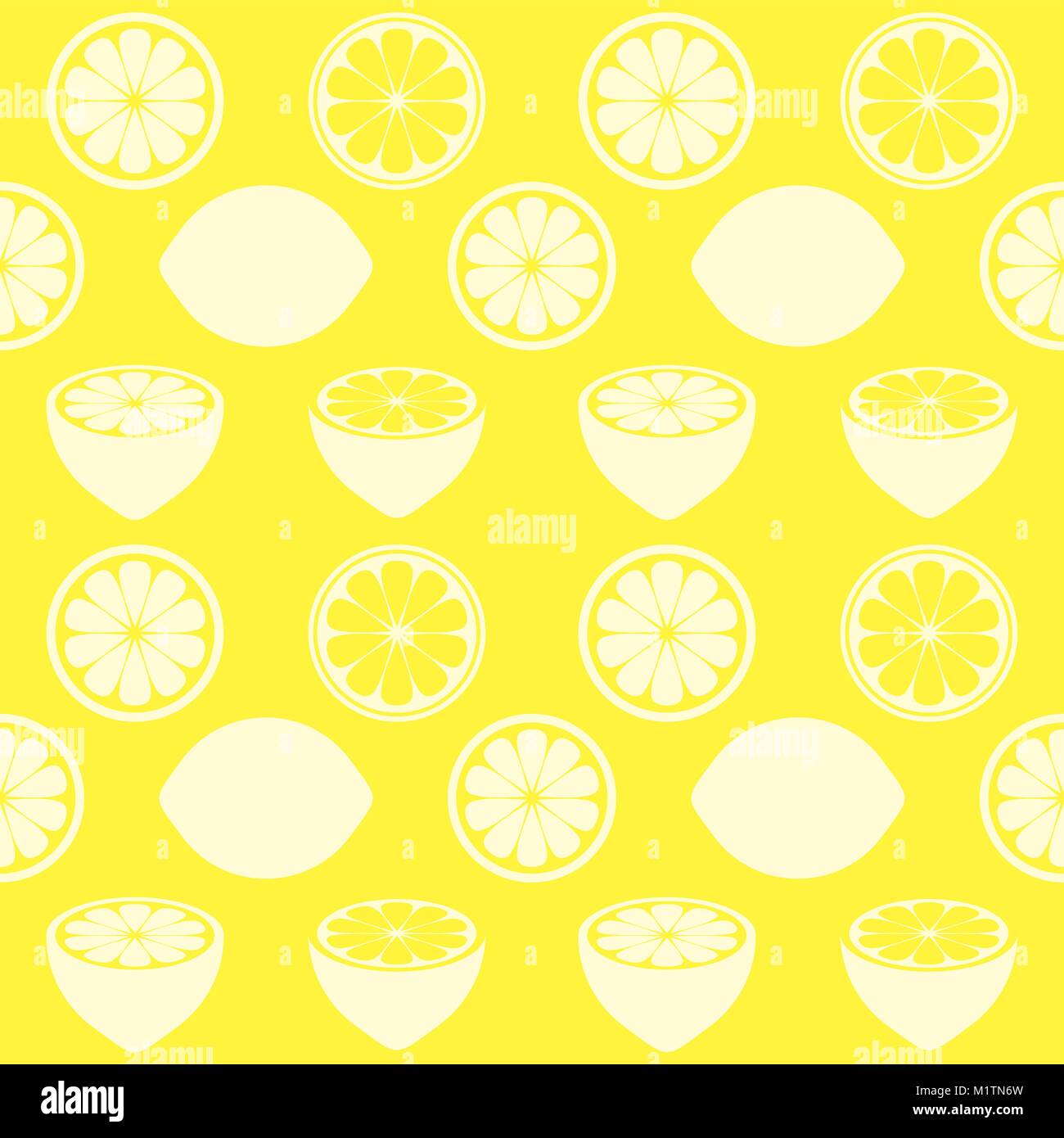 Seamless vector yellow pattern with various lemon symbols Stock Vector ...