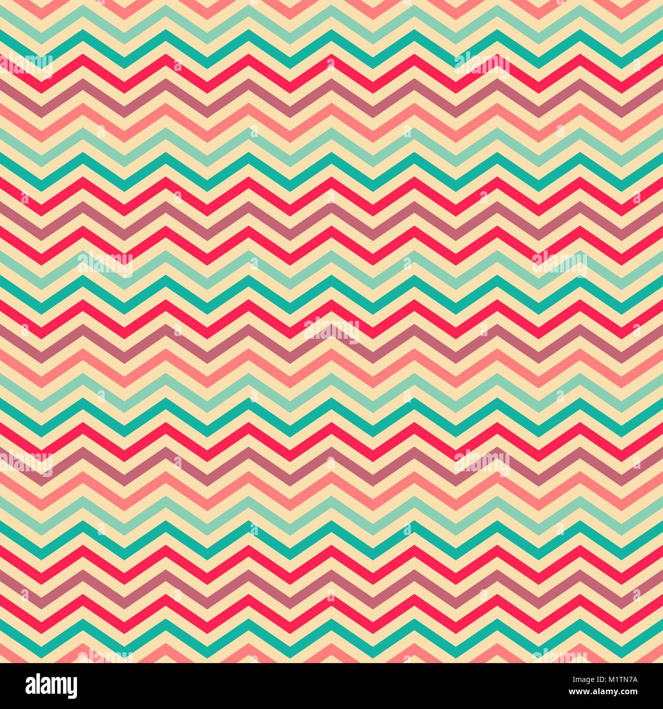 Seamless geometric ethnic zigzag pattern in retro colors Stock Vector ...
