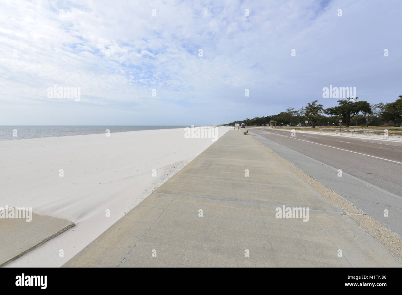 Long Beach at Mississippi in winter Stock Photo - Alamy