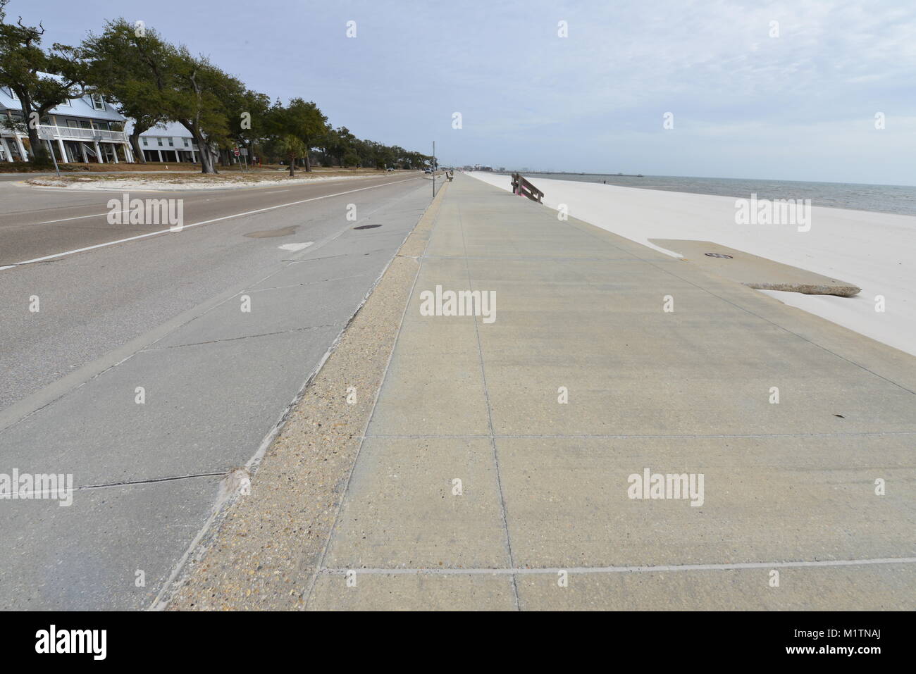 Long Beach at Mississippi in winter Stock Photo - Alamy