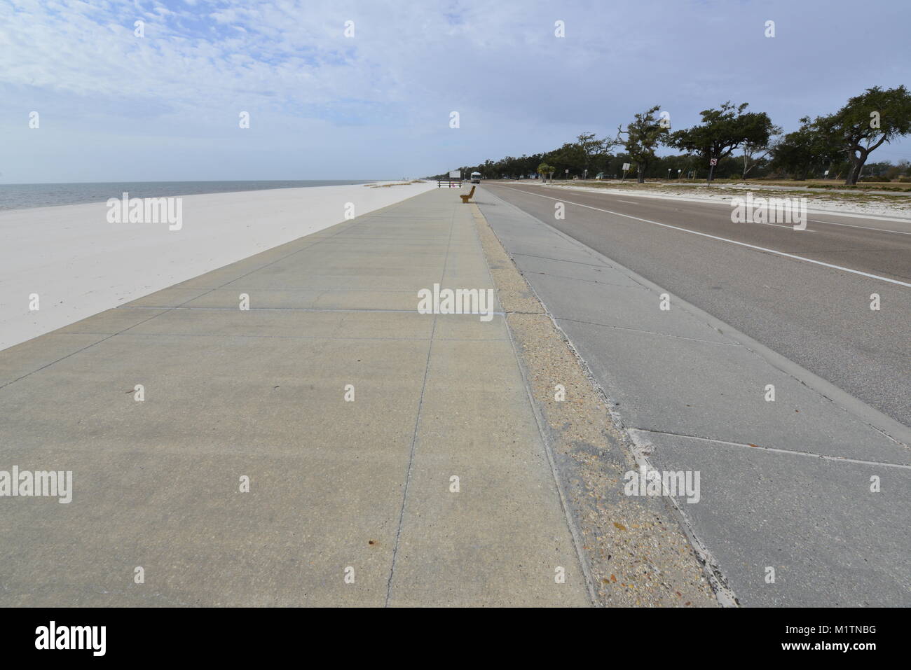 Long Beach at Mississippi in winter Stock Photo - Alamy