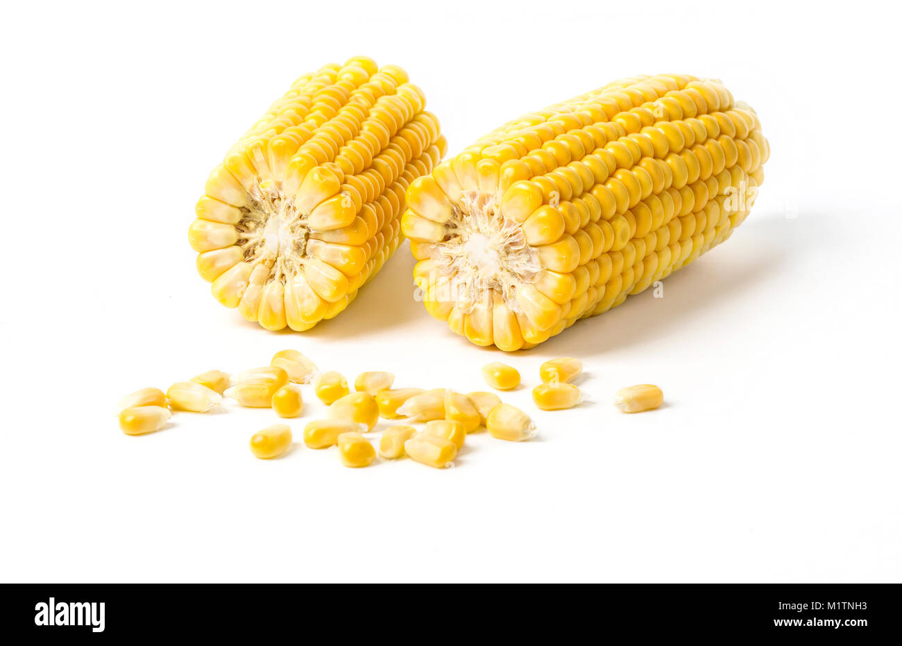 ears of Sweet corn isolated on white background Stock Photo - Alamy