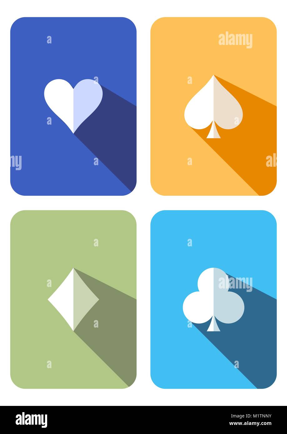 Colorful playing cards with white symbols flat design Stock Vector ...