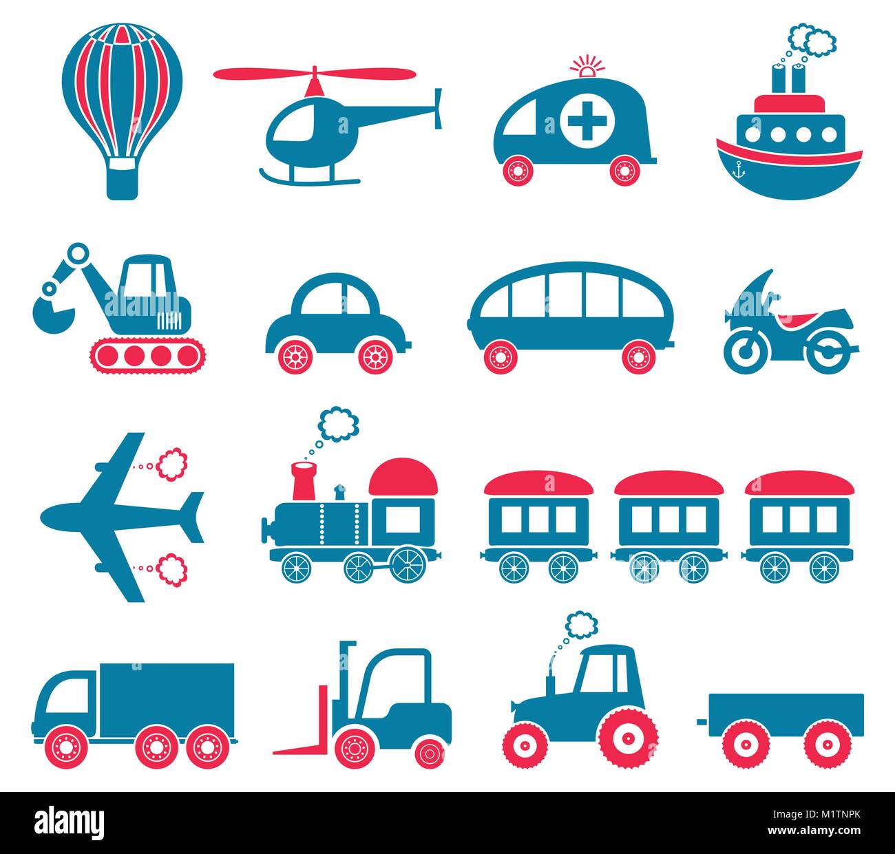 Cute blue train steam Cut Out Stock Images & Pictures - Alamy