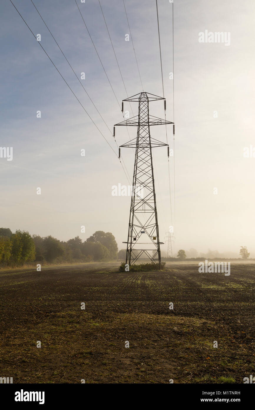 Image of electricity lines carrying power to the local people on a ...