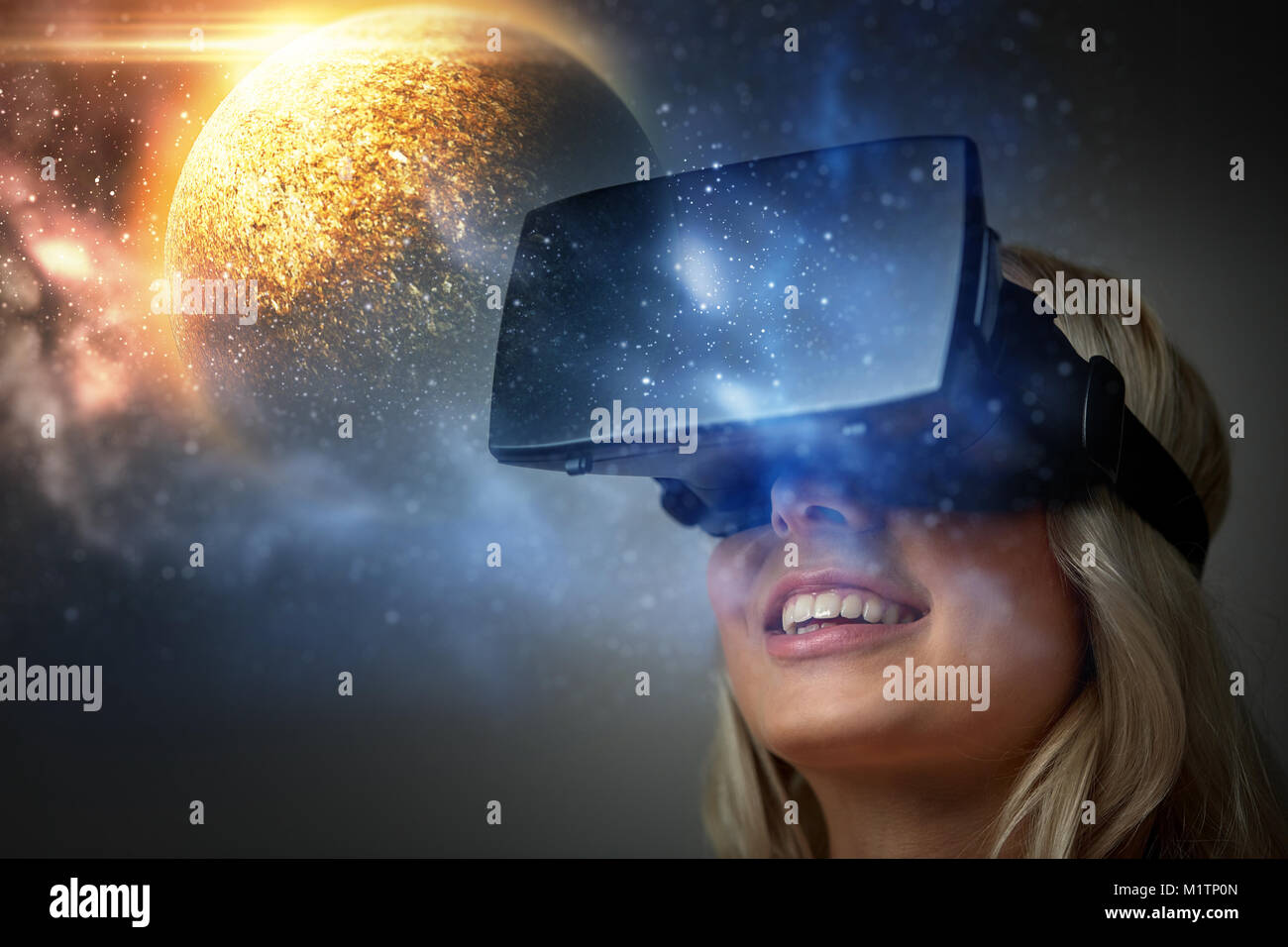 Augmented woman future reality device hi-res stock photography and ...