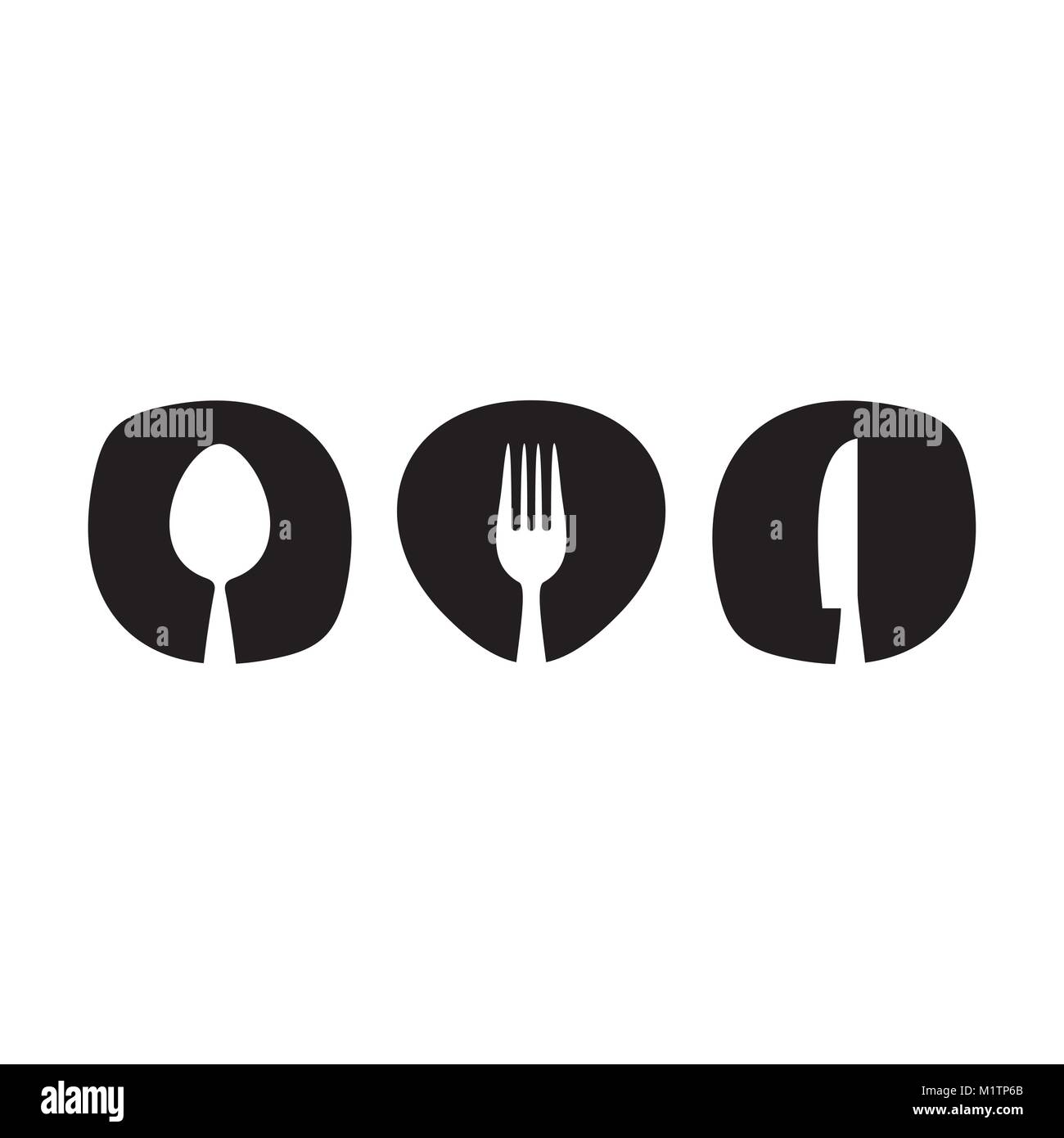Black abstract restaurant menu design with cutlery isolated Stock ...