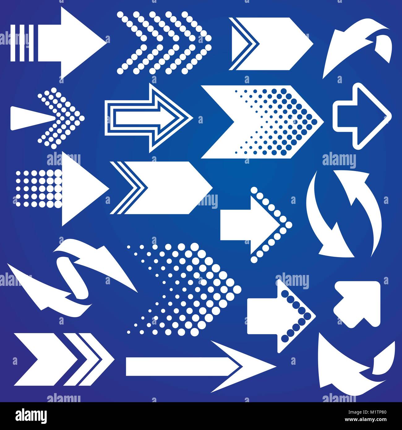 Set of various vector white arrow sign icons Stock Vector Image & Art ...