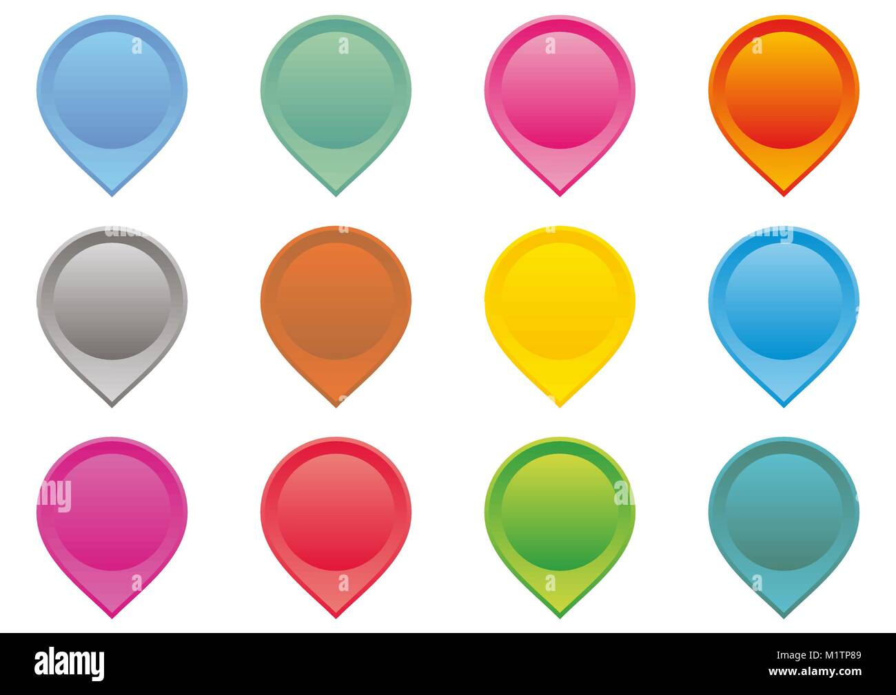 Set of colorful map pointers on white background Stock Vector Image ...