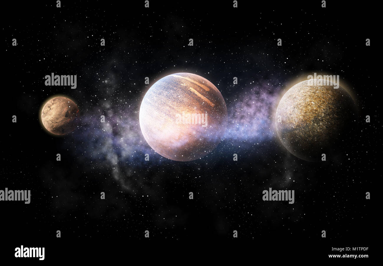 planet and stars in space Stock Photo - Alamy