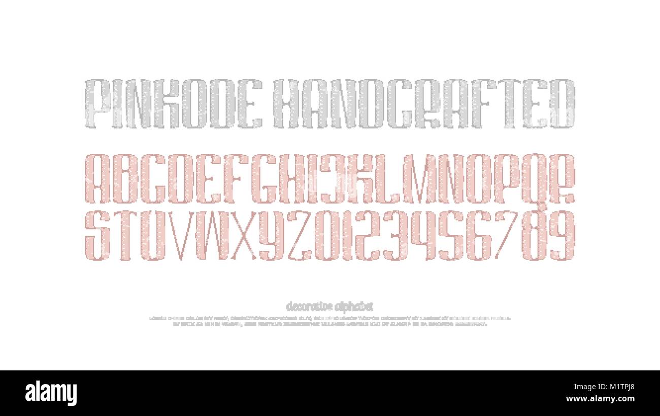 hand drawn alphabet letters and numbers. vector font type design ...