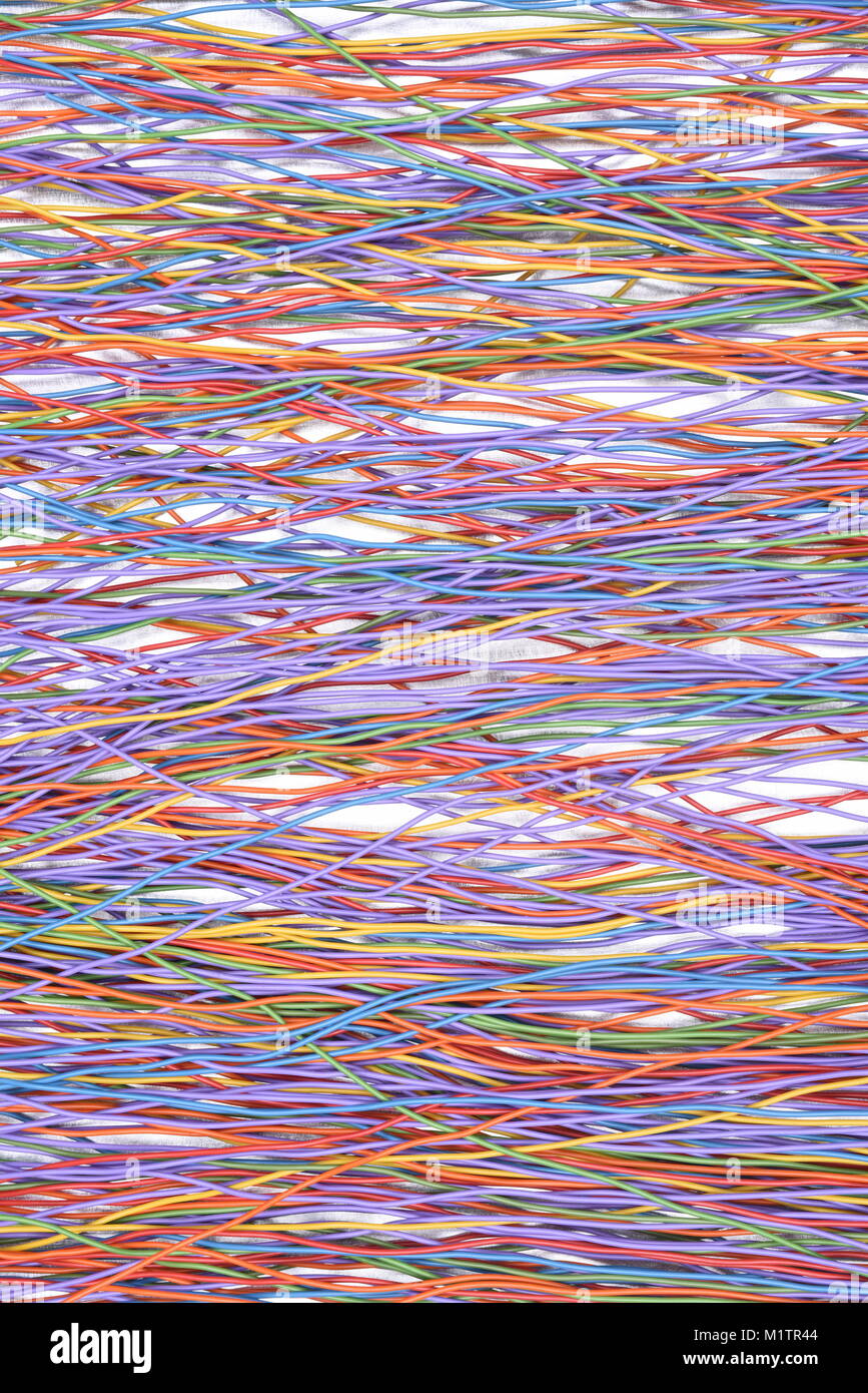 Electric colorful wire as background Stock Photo - Alamy
