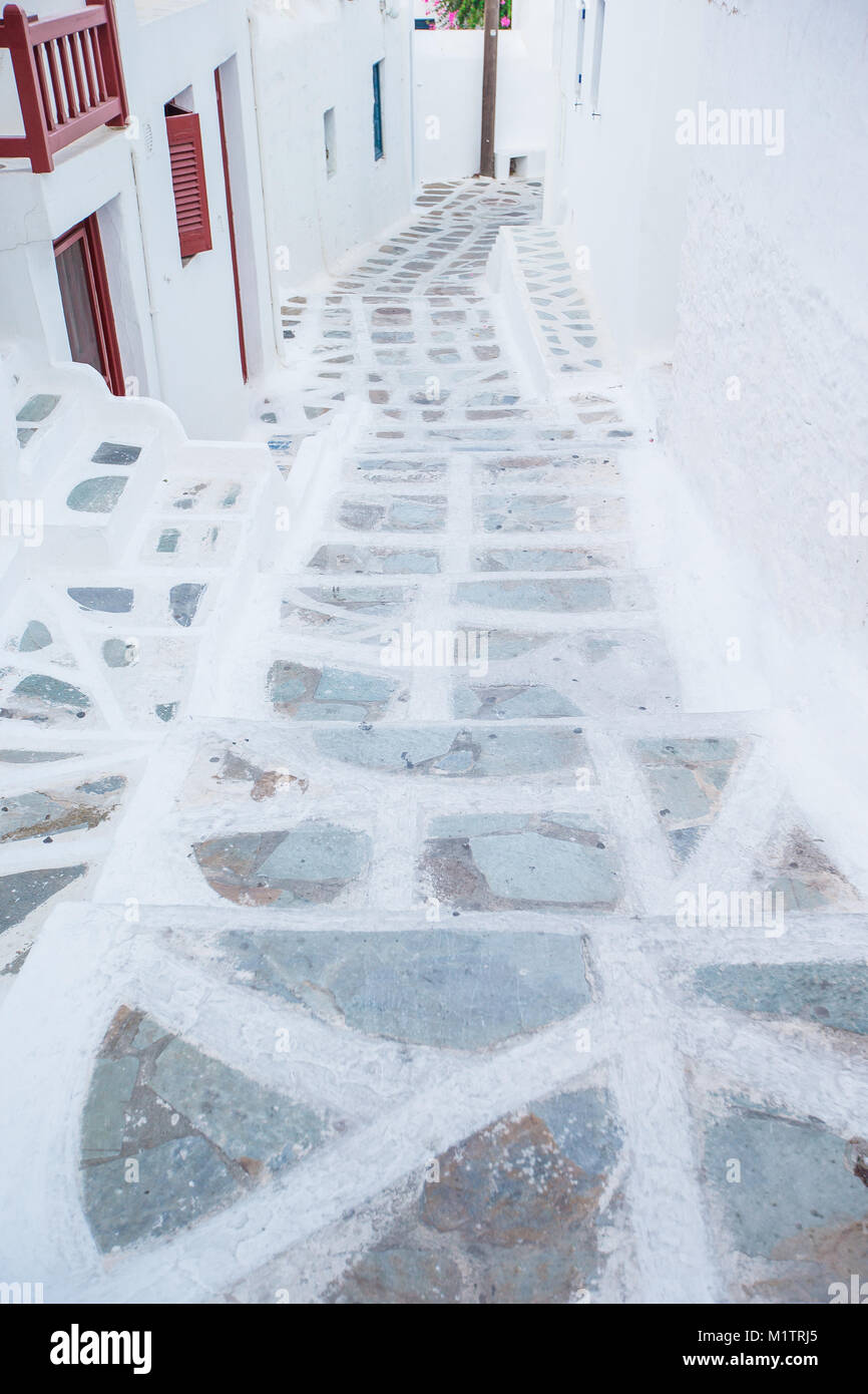 Traditional greek village. Streets and houses Stock Photo - Alamy