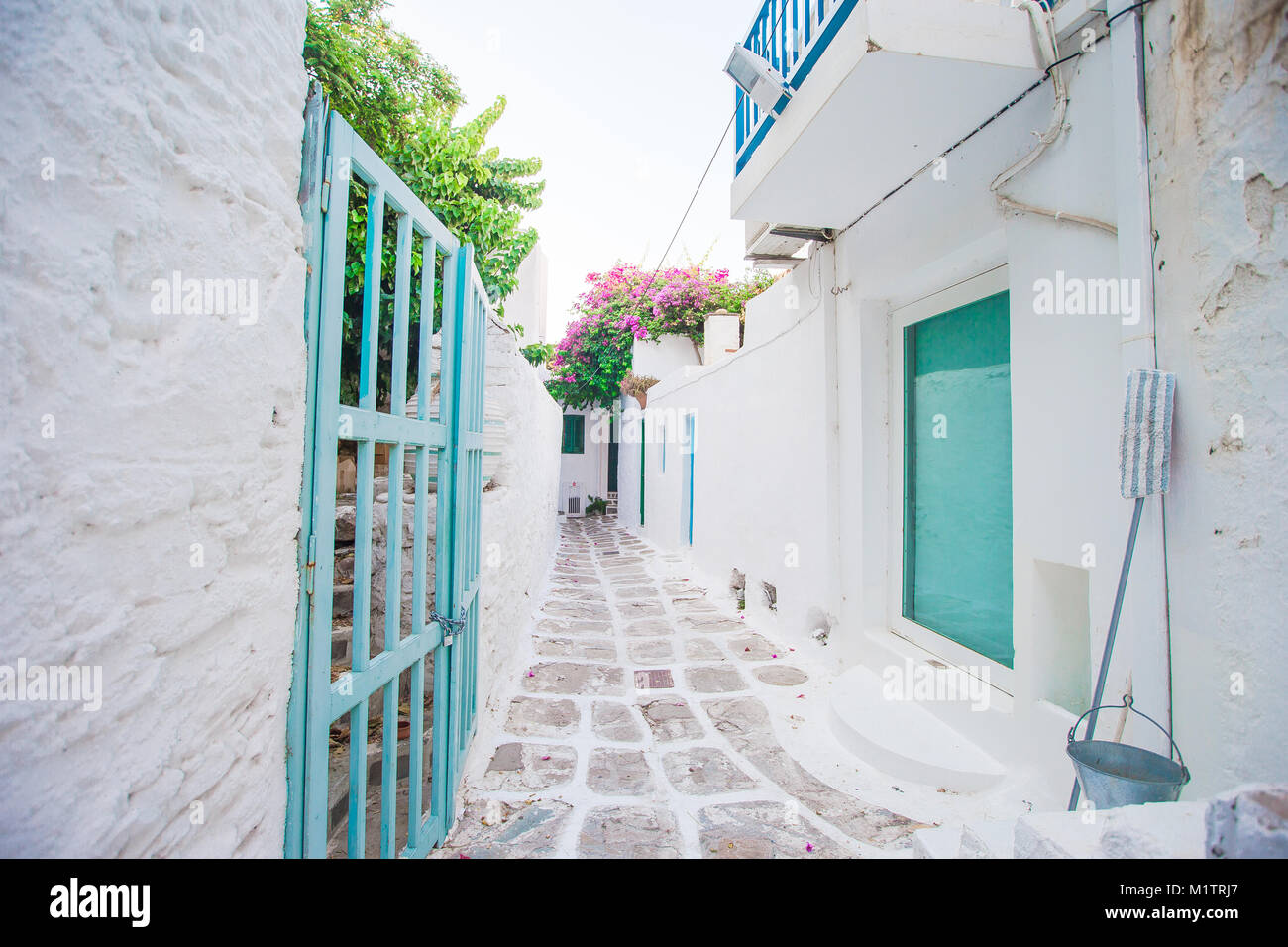 Traditional greek village. Streets and houses Stock Photo - Alamy