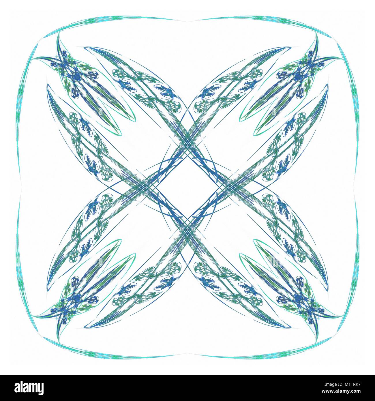 Abstract green floral pattern isolated on white background Stock Photo ...